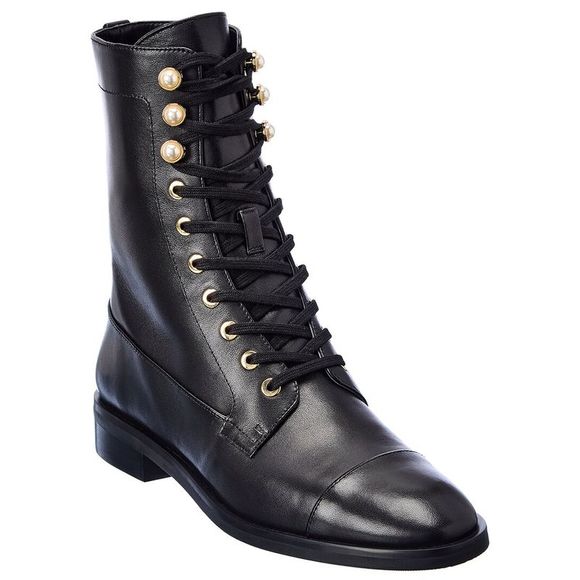 Stuart Weitzman | Shoes | Stuart Weitzman Logan Pearl Leather Bootie ...